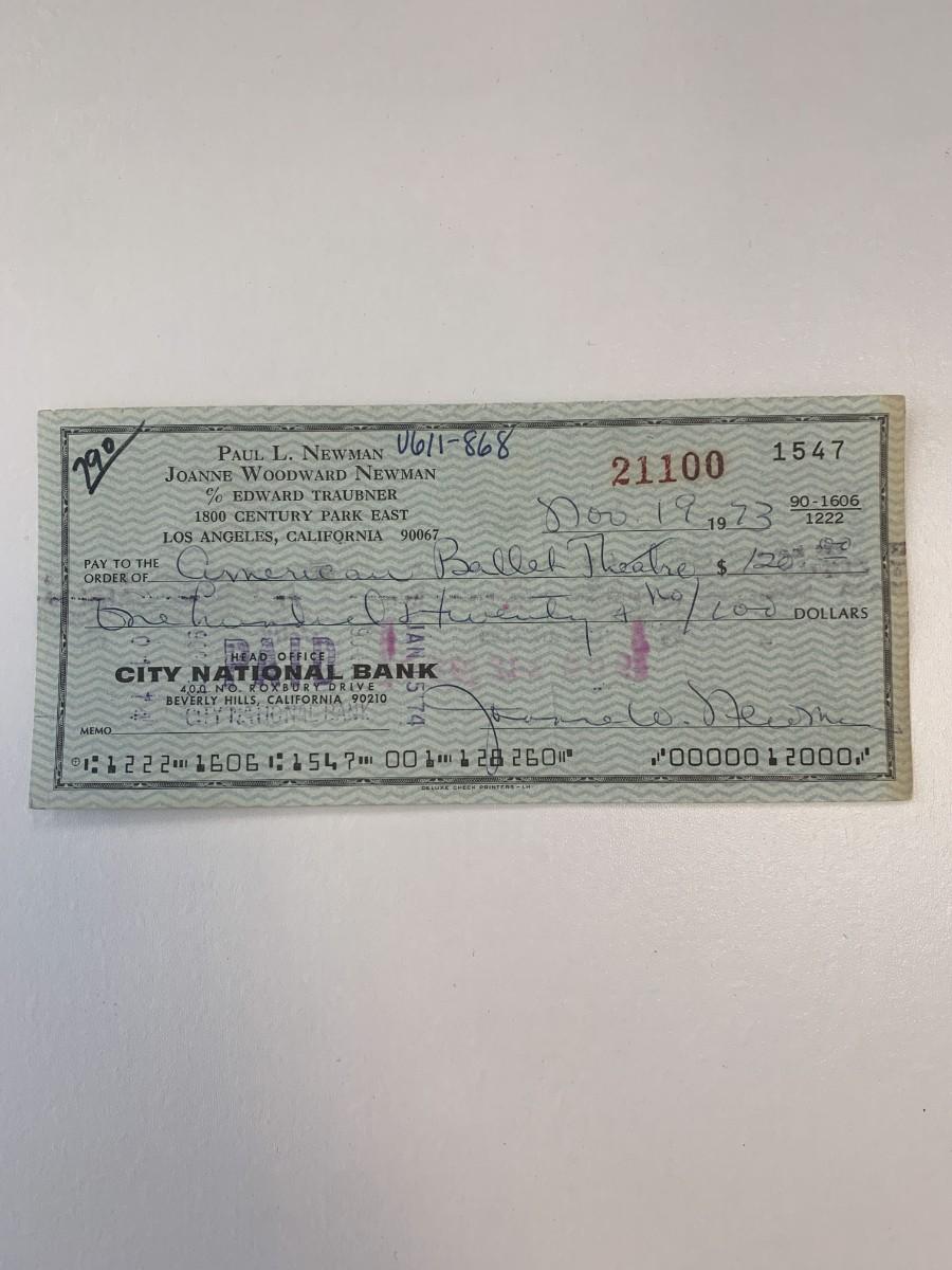Joanne Newman signed check | EstateSales.org