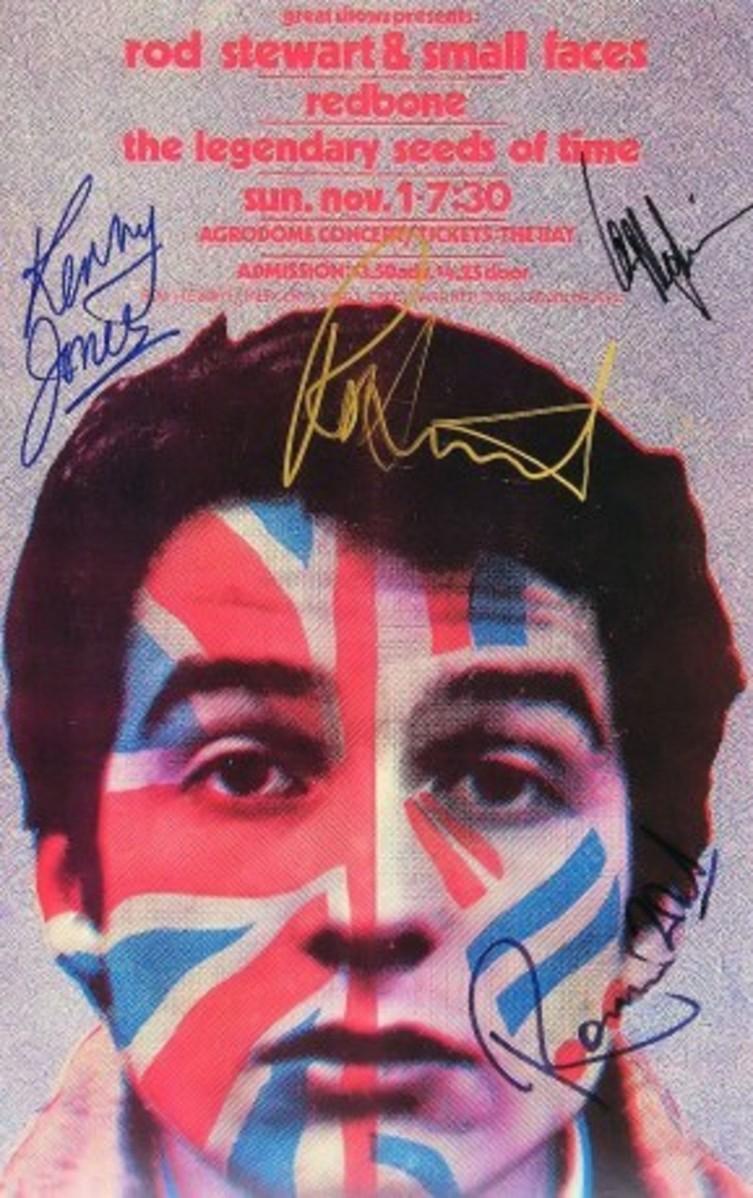 Rod Stewart & Small Faces signed promo concert poster | EstateSales.org