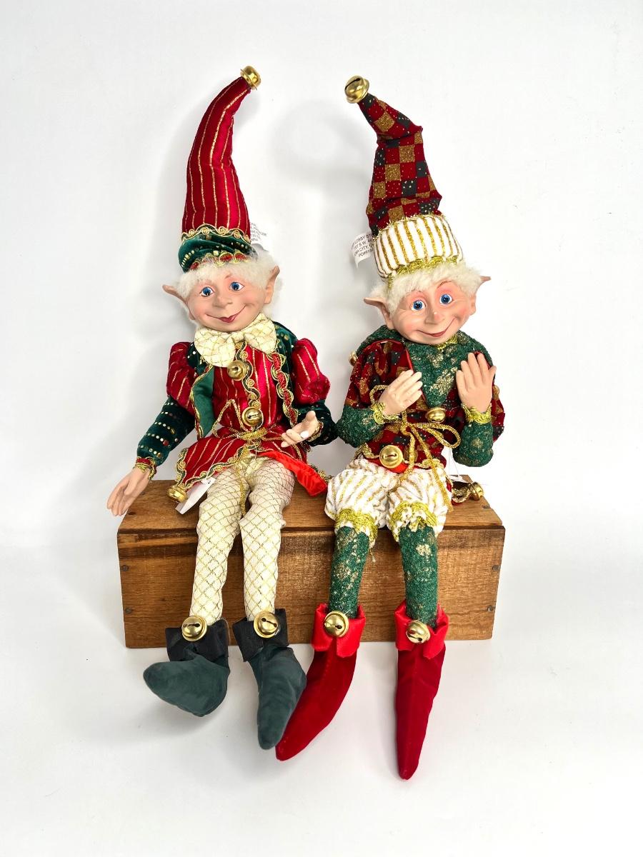 Set of Two 23" Tall Elves *See Details (wooden box not included ...