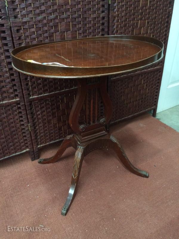Oval Mahogany Music Side Table | EstateSales.org