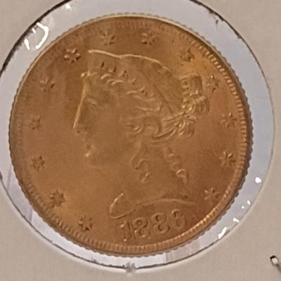 1886 Liberty Head $5 Half Eagle Gold Coin (#4) | EstateSales.org