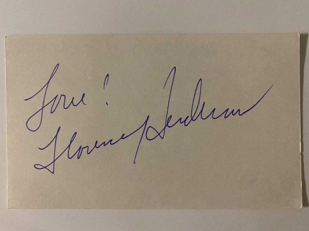 The Brady Bunch Florence Henderson signature cut | EstateSales.org