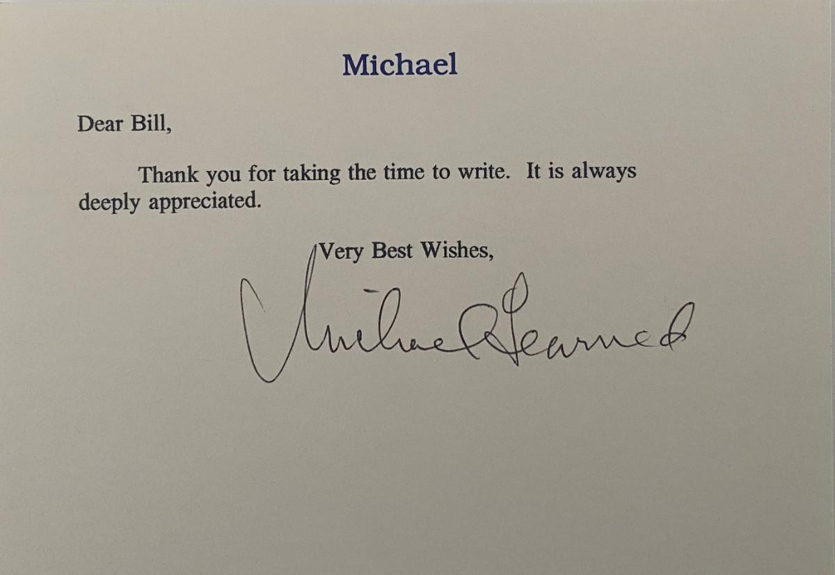 The Waltons Michael Learned Signed Note | EstateSales.org