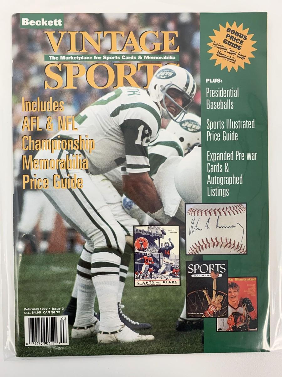 Beckett Vintage Sports Magazine Feb 1997 Issue 3 Joe Namath New York ...