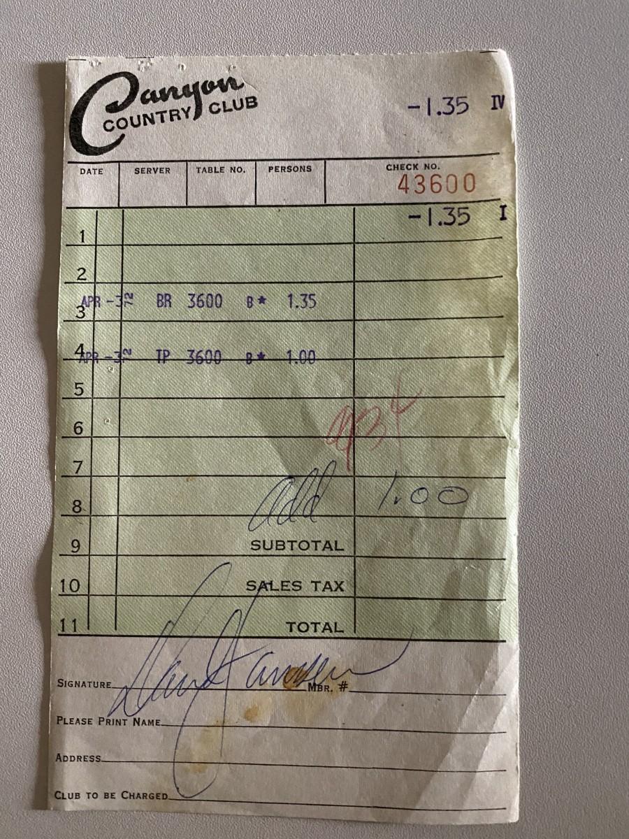 David Janssen signed check | EstateSales.org