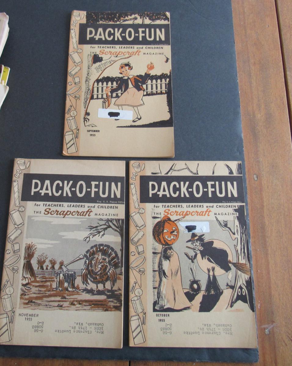 Lot 389: Lot of 3 Vintage Pack-o-Fun Craft Magazines, 1955 ...