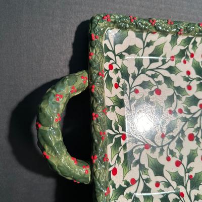 LOT 139D: Hand Painted Pacific Rim China - Christmas Holly ...