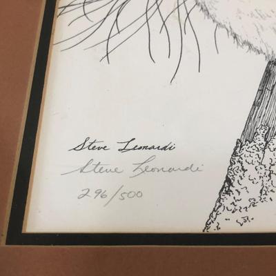 LOT 178Z: Signed & Numbered Steve Leonardi Saw-Whet Owl Print LE 296/ ...
