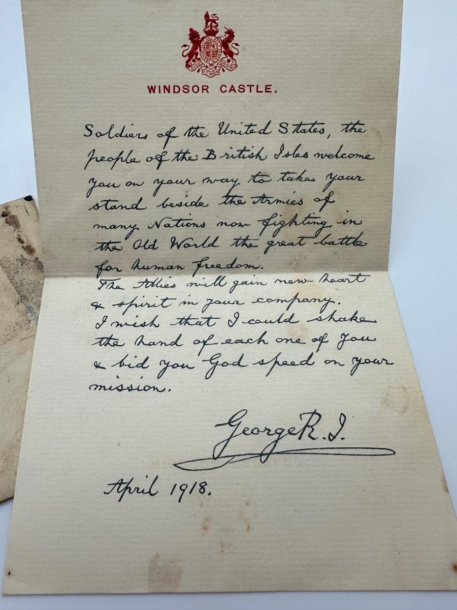 1918 King George Letter to Soldiers | EstateSales.org