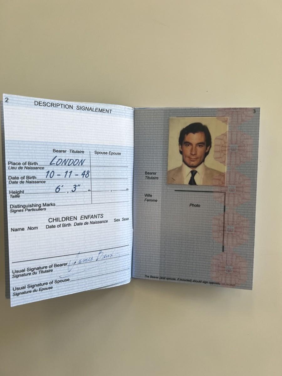 James Bond Timothy Dalton film passport prop | EstateSales.org