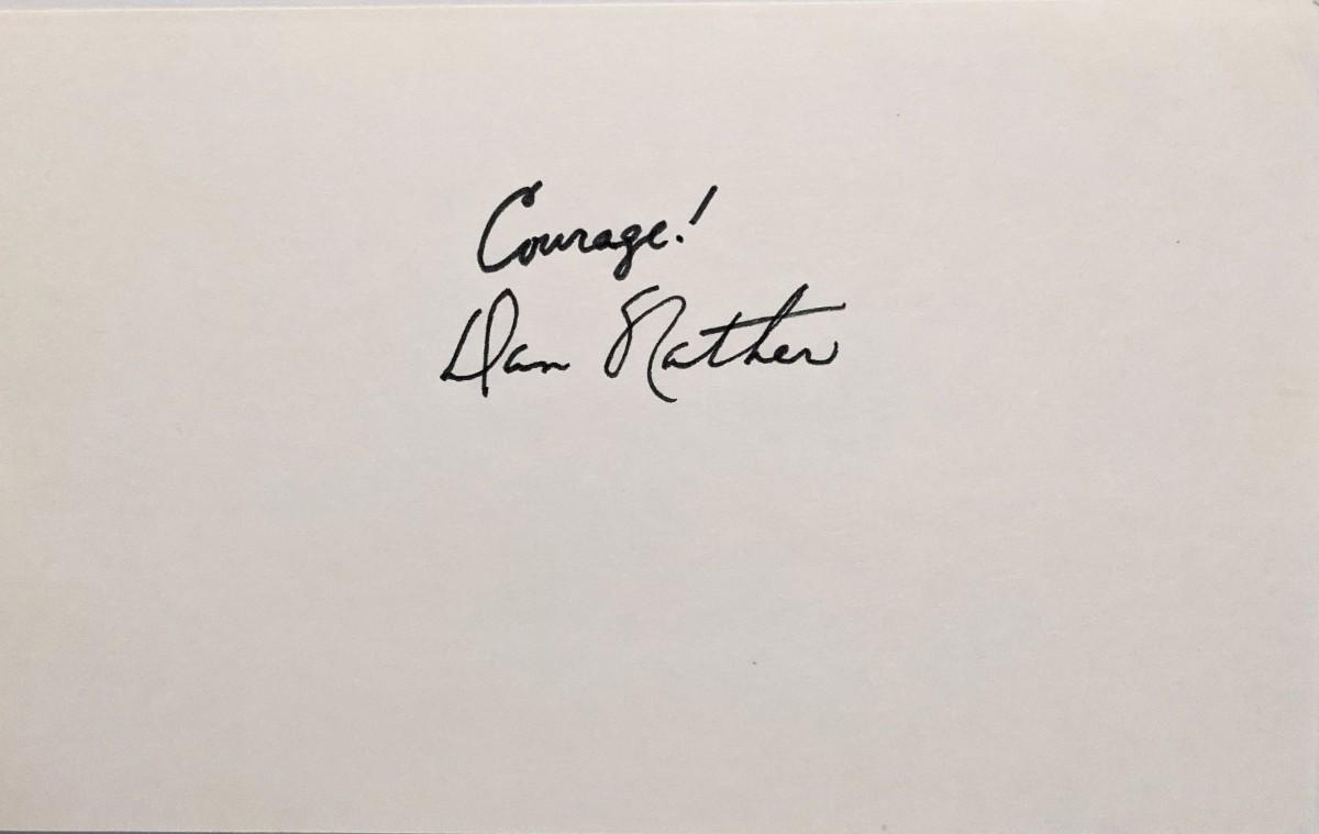Newscaster Dan Rather signature | EstateSales.org