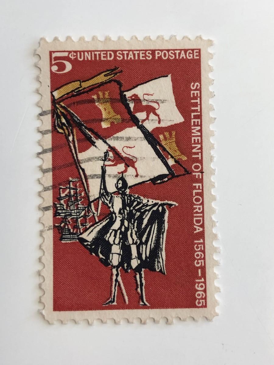 1965 5c Florida Settlement Commemorative Stamp | EstateSales.org