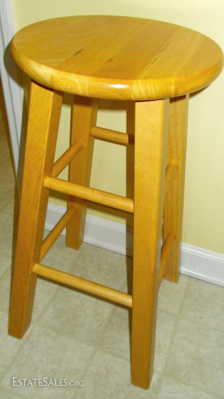 Oak utility stool | EstateSales.org