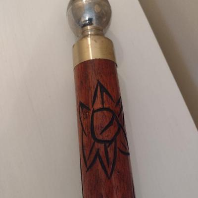 Vintage Carved Wood Dragon Themed Walking Stick Pool Cue | EstateSales.org