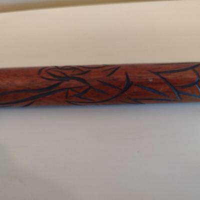 Vintage Carved Wood Dragon Themed Walking Stick Pool Cue | EstateSales.org
