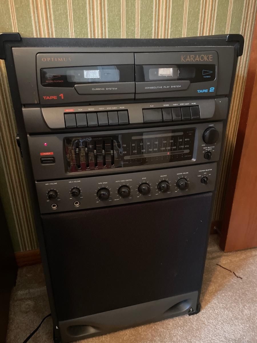Optimus Karoke machine dual tape deck | EstateSales.org