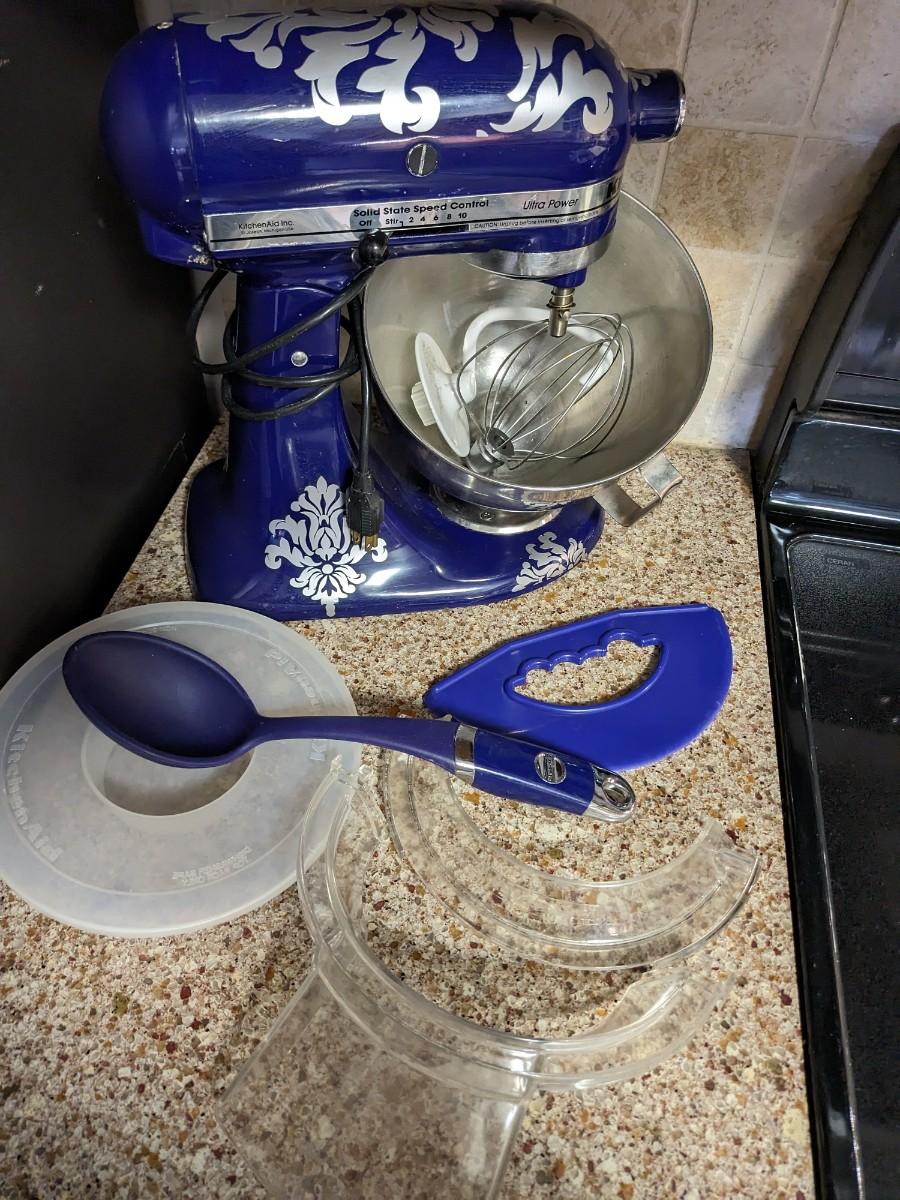 KitchenAid Ultra Power Indigo Blue Mixer with Decals and Accessories ...