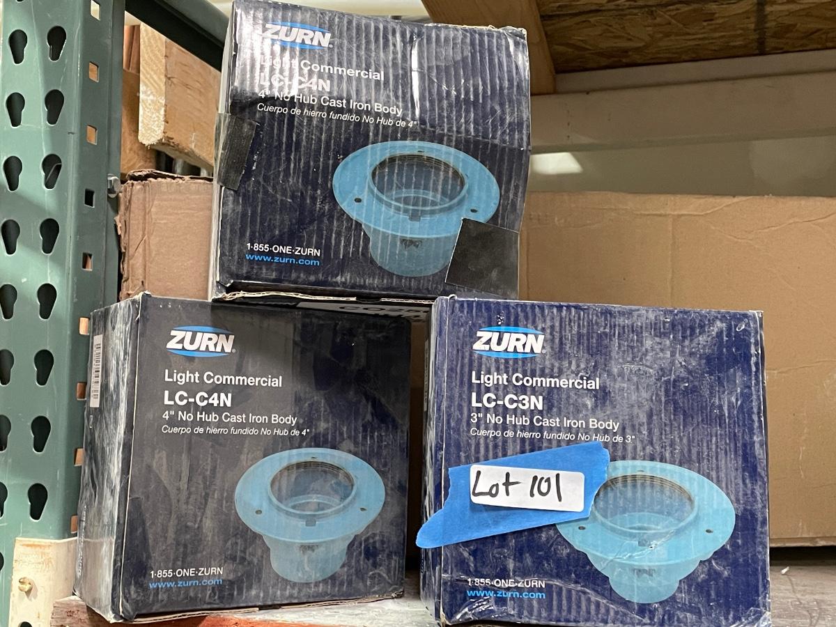 3 new in box Zurn 4" No Hub Cast Iron Body | EstateSales.org