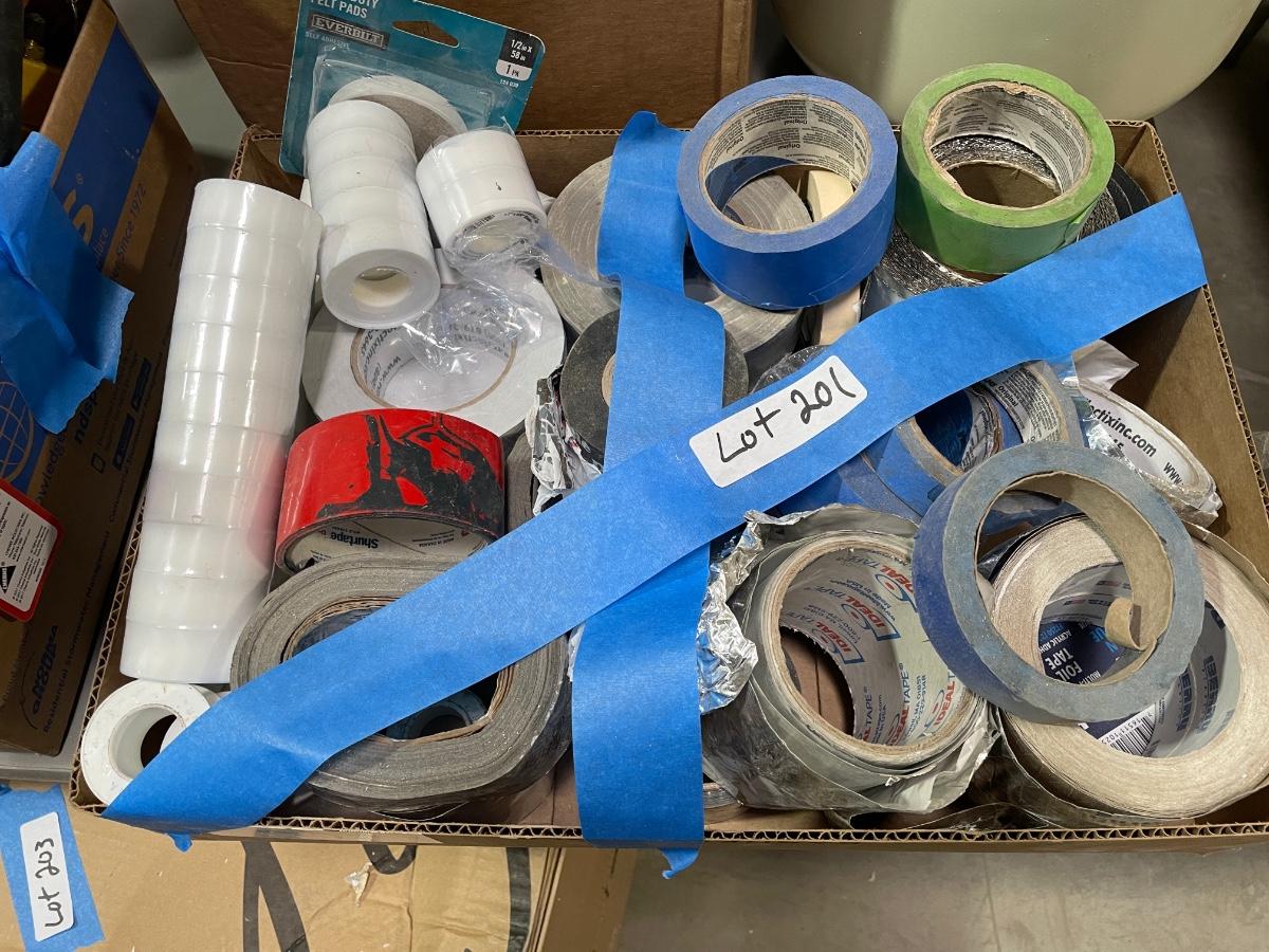 Box of Misc. Rolls of Tape - Electrical/plumbing/ etc. | EstateSales.org