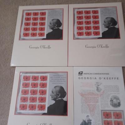 4 pc Georgia O'Keeffe Stamp lot | EstateSales.org