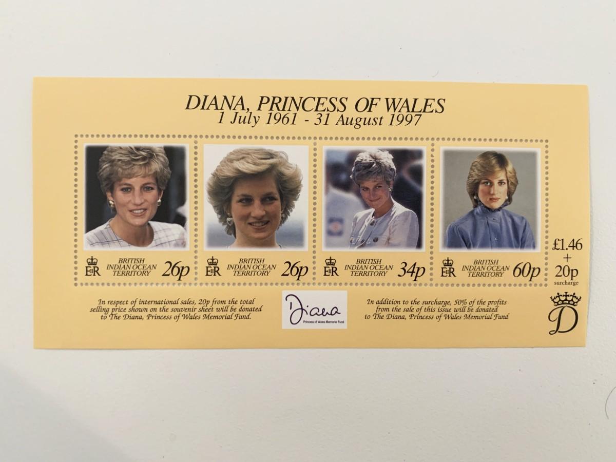 Diana Princess of Wales commemorative stamp set | EstateSales.org
