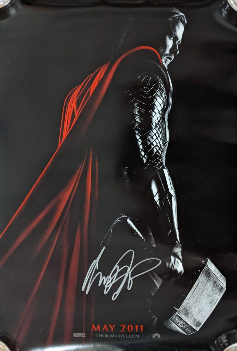 Chris Hemsworth Signed Thor Mini Poster | EstateSales.org