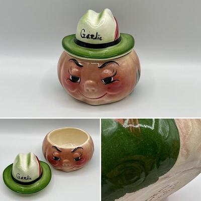 DEFOREST ~ Four (4) Hand Painted Ceramic Condiment Jars ~ *Read Details ...