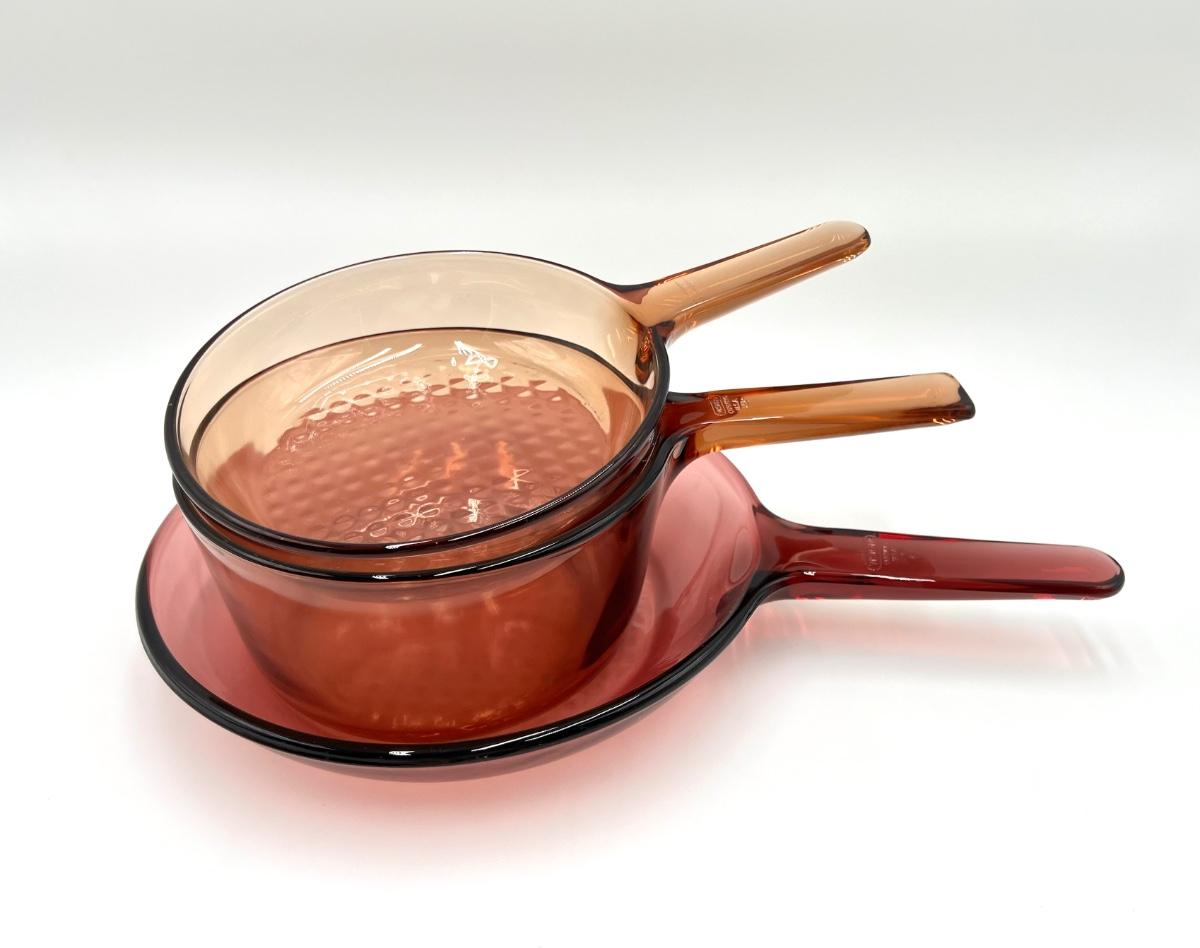 3 Piece Set of Corning Vision Ware - USA and France - Pans and Pot ...