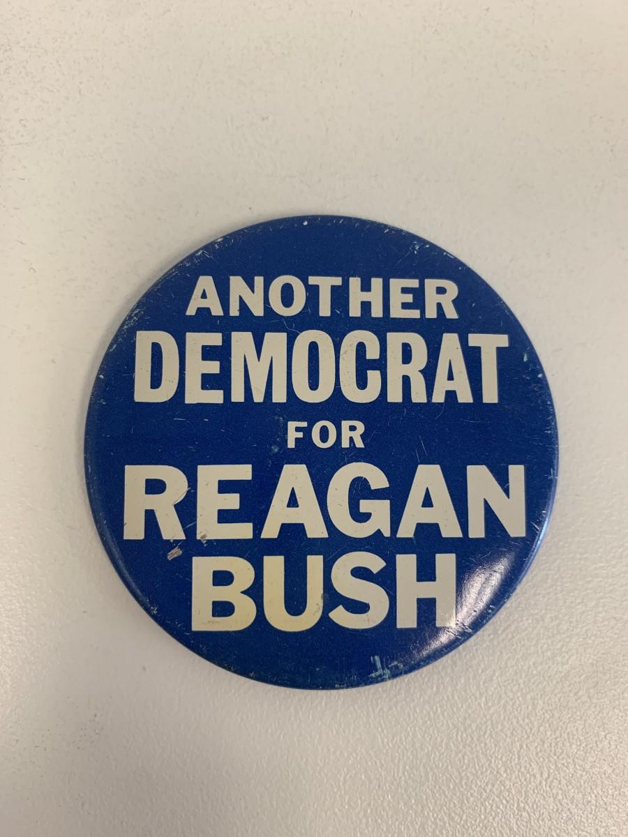 Another Democrat for Reagan Bush pin | EstateSales.org