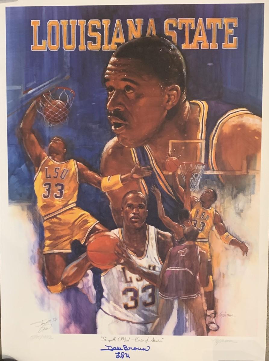 Shaquille O'Neal signed LSU litho | EstateSales.org