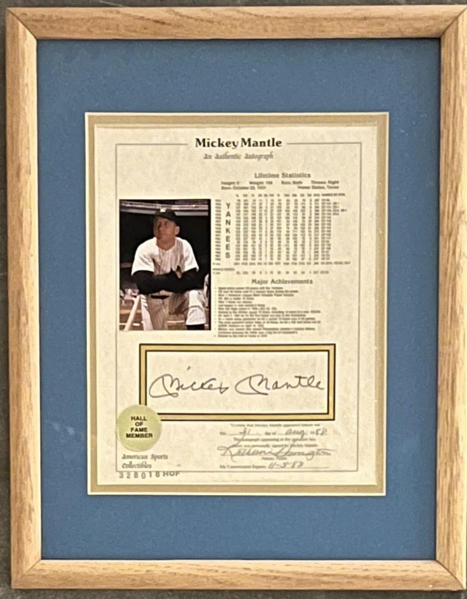 Mickey Mantle original signature PSA authenticated | EstateSales.org