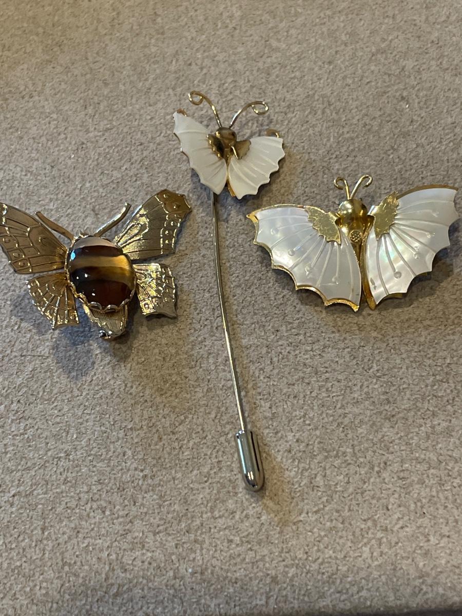 3 butterfly pins | EstateSales.org