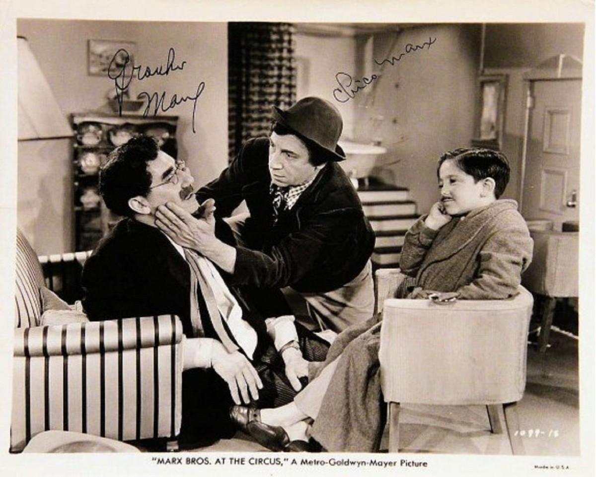 Groucho Marx and Chico Marx signed movie still photo | EstateSales.org