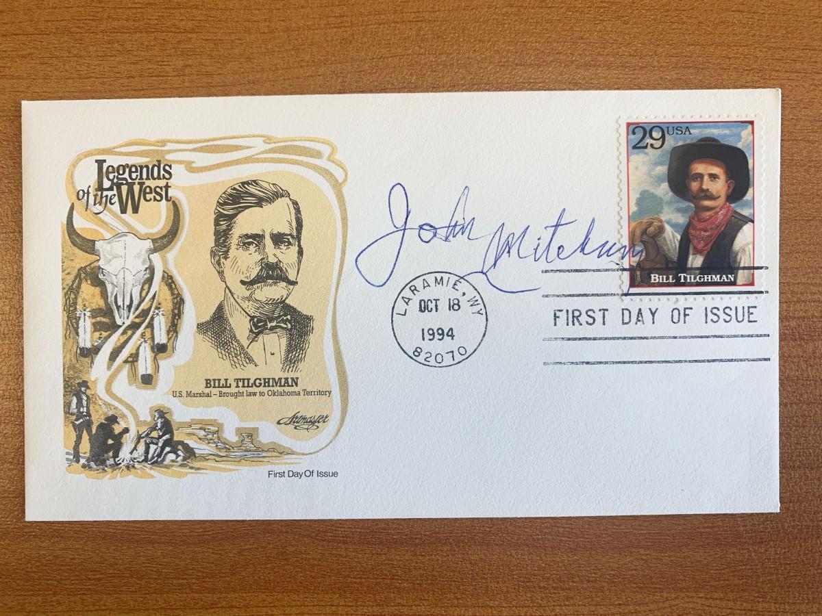 John Mitchum signed first day cover | EstateSales.org