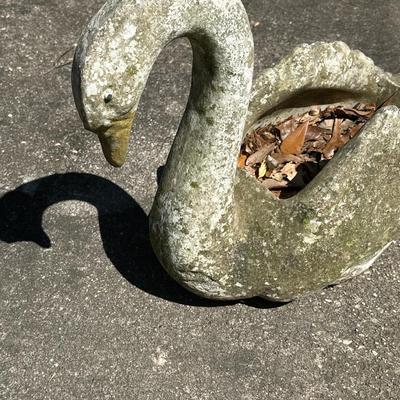 Heavy Cement Swan Planter | EstateSales.org