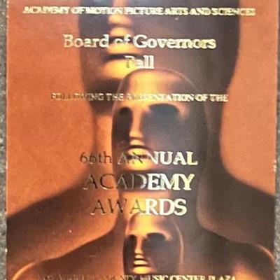 Original 1994 Admission Ticket to 66th Annual Academy Awards ...
