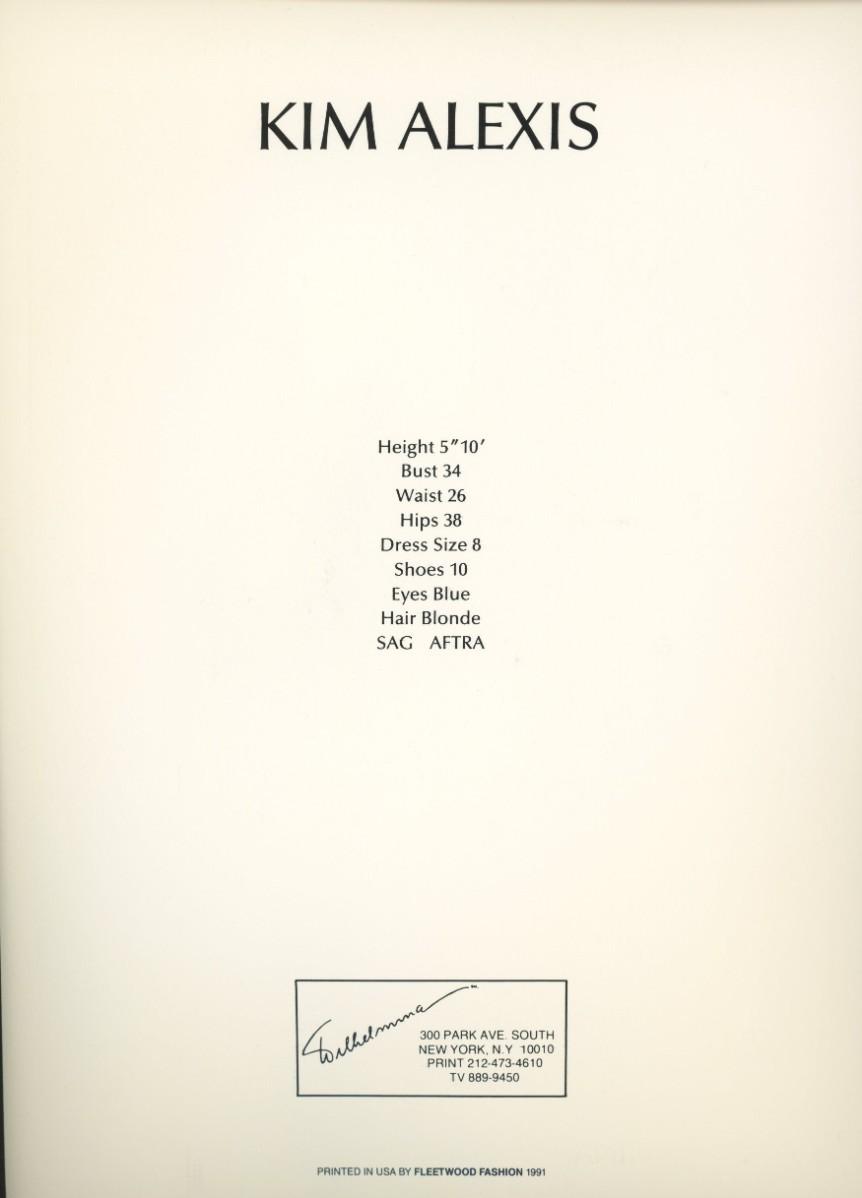 Kim Alexis signed Wilhelmina Modeling Agency photo | EstateSales.org