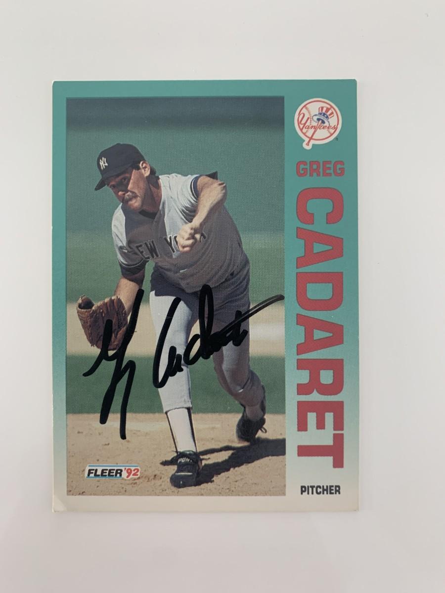 Greg Cadaret signed baseball card | EstateSales.org