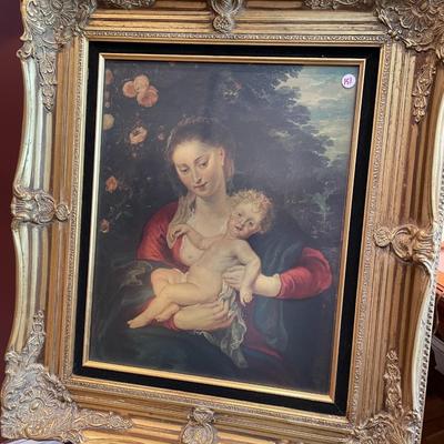 Framed Museum Quality Hand-painted Reproduction of The Virgin and Child ...