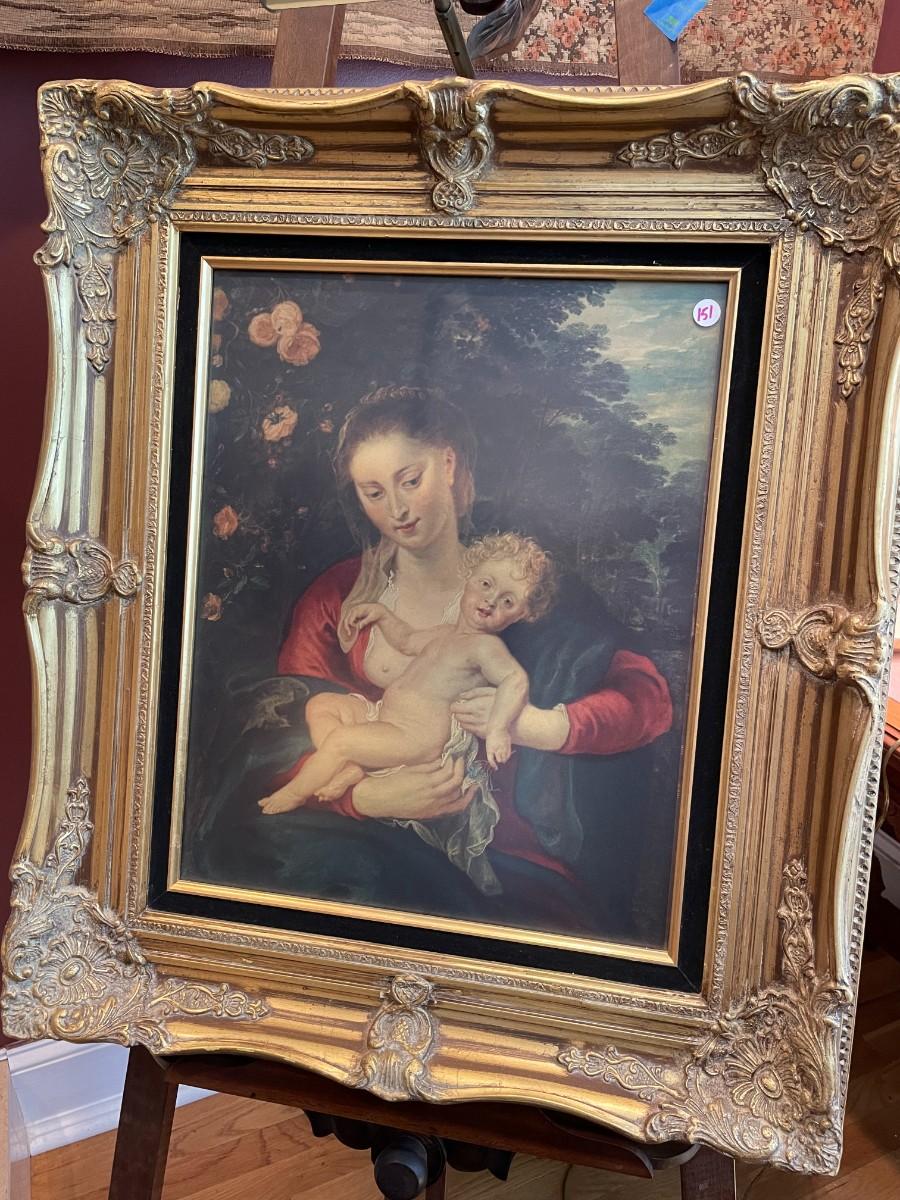 Framed Museum Quality Hand-painted Reproduction of The Virgin and Child ...