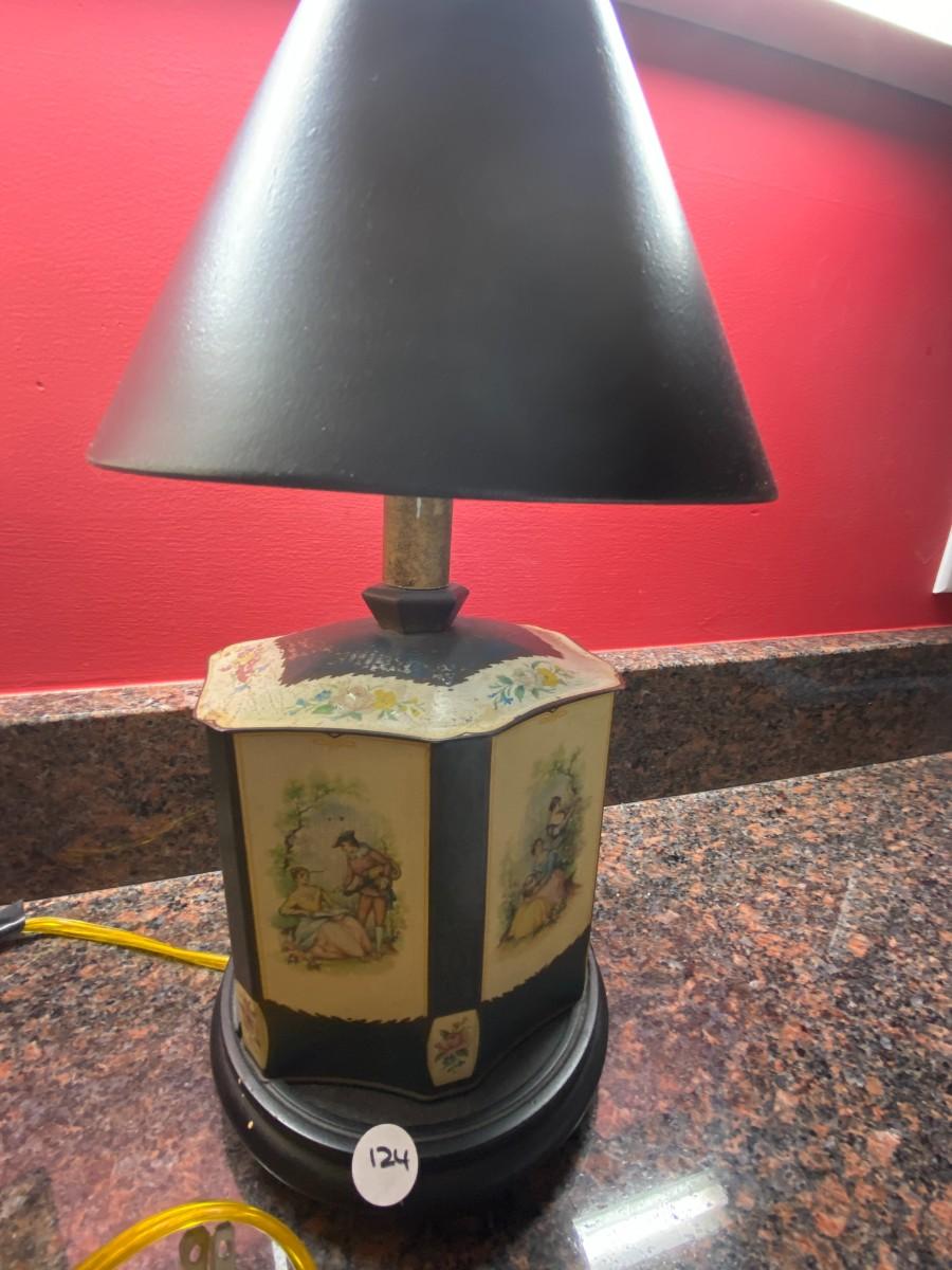 Pair of Repurposed Tin Container Lamps | EstateSales.org