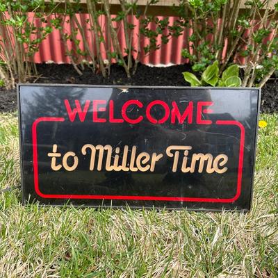 LOT 76P: Welcome To Miller Time Neon Sign Light | EstateSales.org