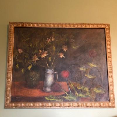 LOT 84L: Signed & Framed Local Millville Artist Patt Witt Flower ...