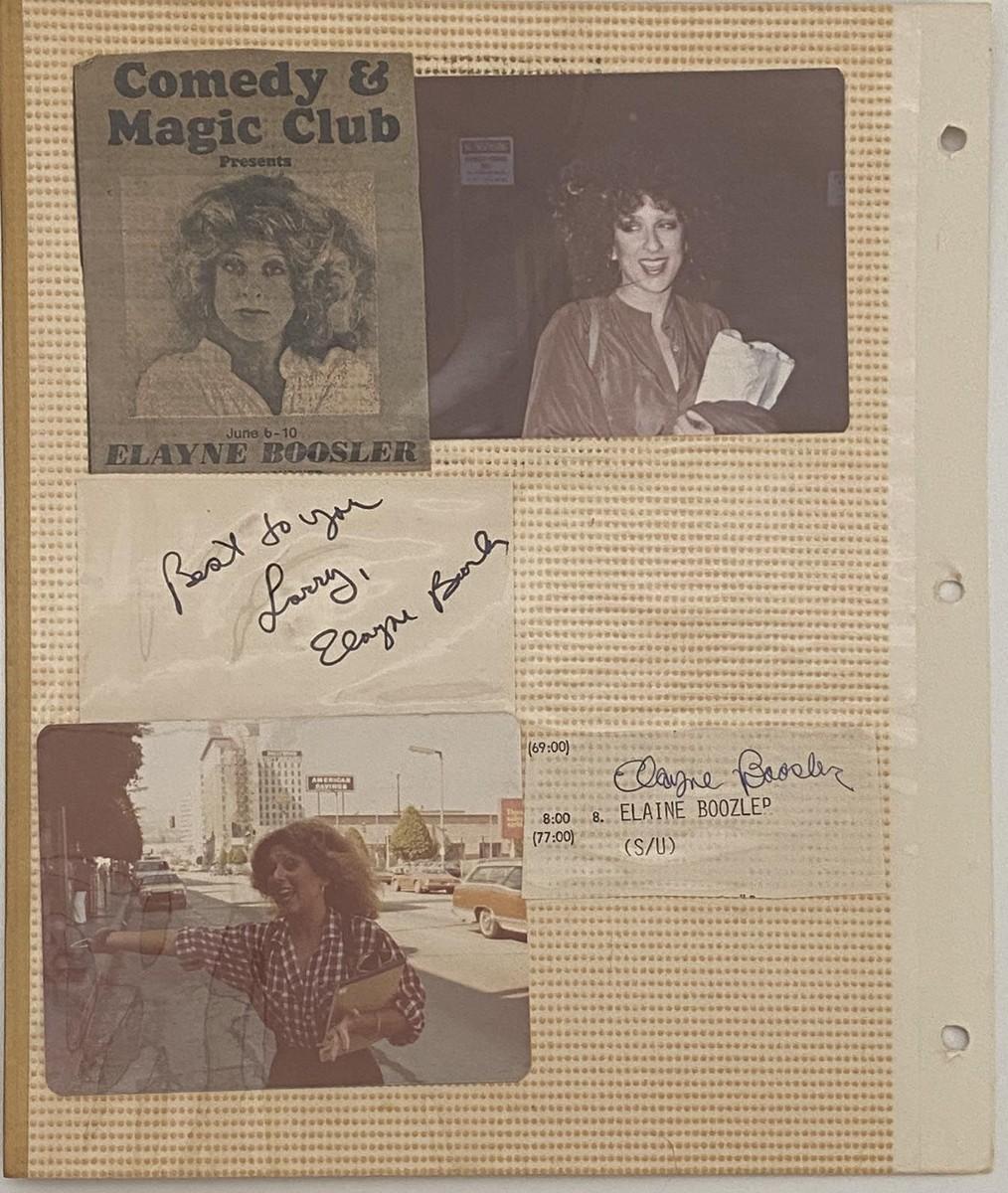 Elayne Boosler photo album page with original signature cut ...