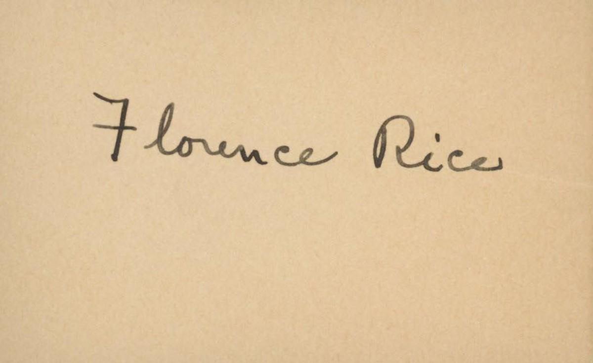 Florence Rice original signature | EstateSales.org
