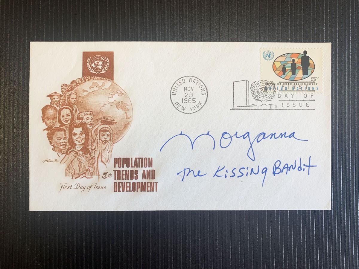 The Kissing Bandit Morganna Roberts signed first day cover ...