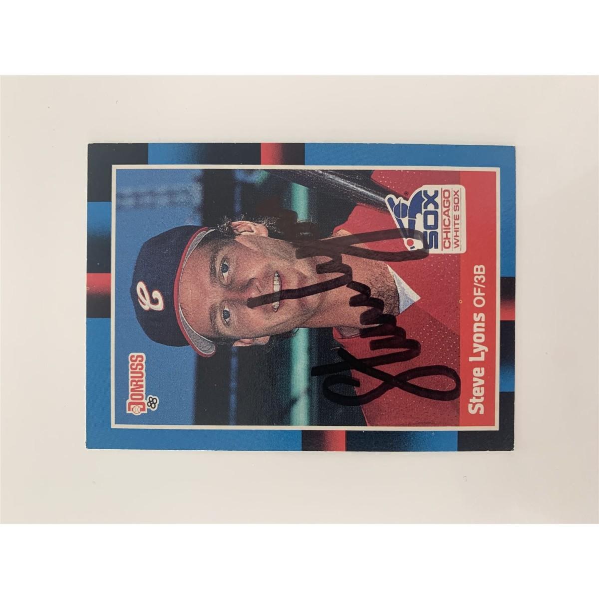 Steve Lyons signed baseball card | EstateSales.org