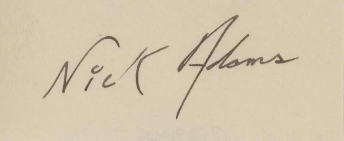 Nick Adams signature cut | EstateSales.org