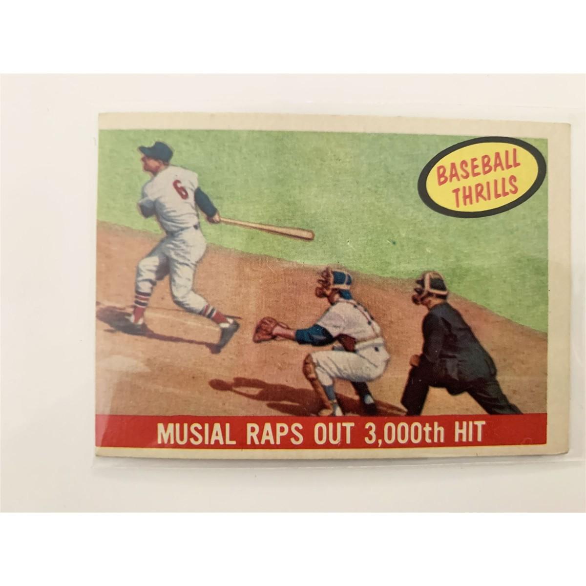 Stan Musial 3,000th Hit Baseball Thrills Card | EstateSales.org