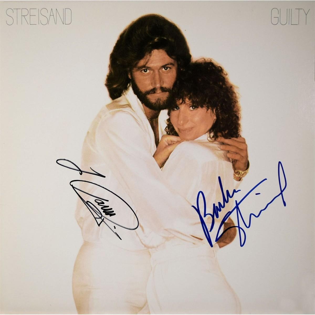 Barry Gibb & Barbra Streisand signed Guilty album | EstateSales.org